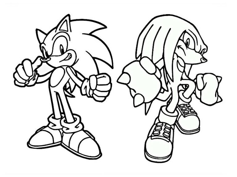 Knuckles da Colorare : 20 immagini da stampare