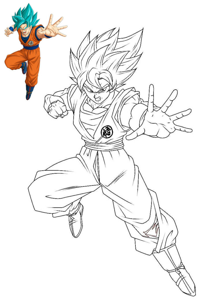 Goku Super Saiyan Blue da colorare